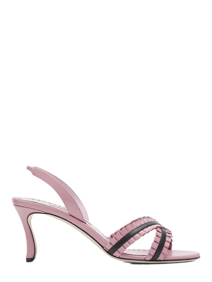 MANOLO BLAHNIK volusan 70mm leather slanted-heel sandals